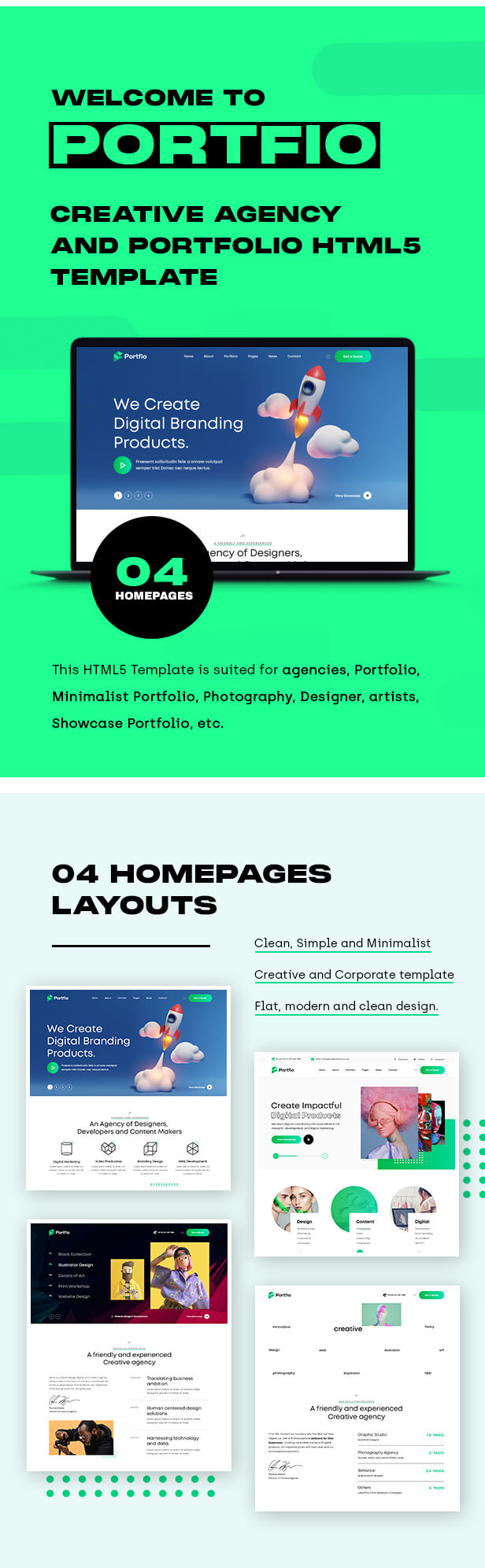 Portfio | Creative Agency & Portfolio HTML Template | ThemeMag